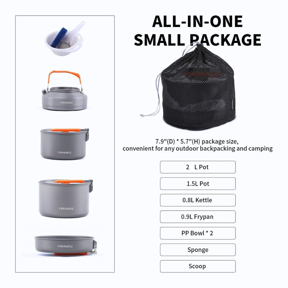 Feast 4 Family Camping Cookware Set – 2-4 Person Car Camping Cook Set ...